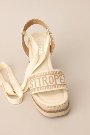 Tan Espadrille Platform Wedge Sandals - All Sandals | Red Dress