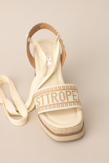 Tan Espadrille Platform Wedge Sandals - All Sandals | Red Dress