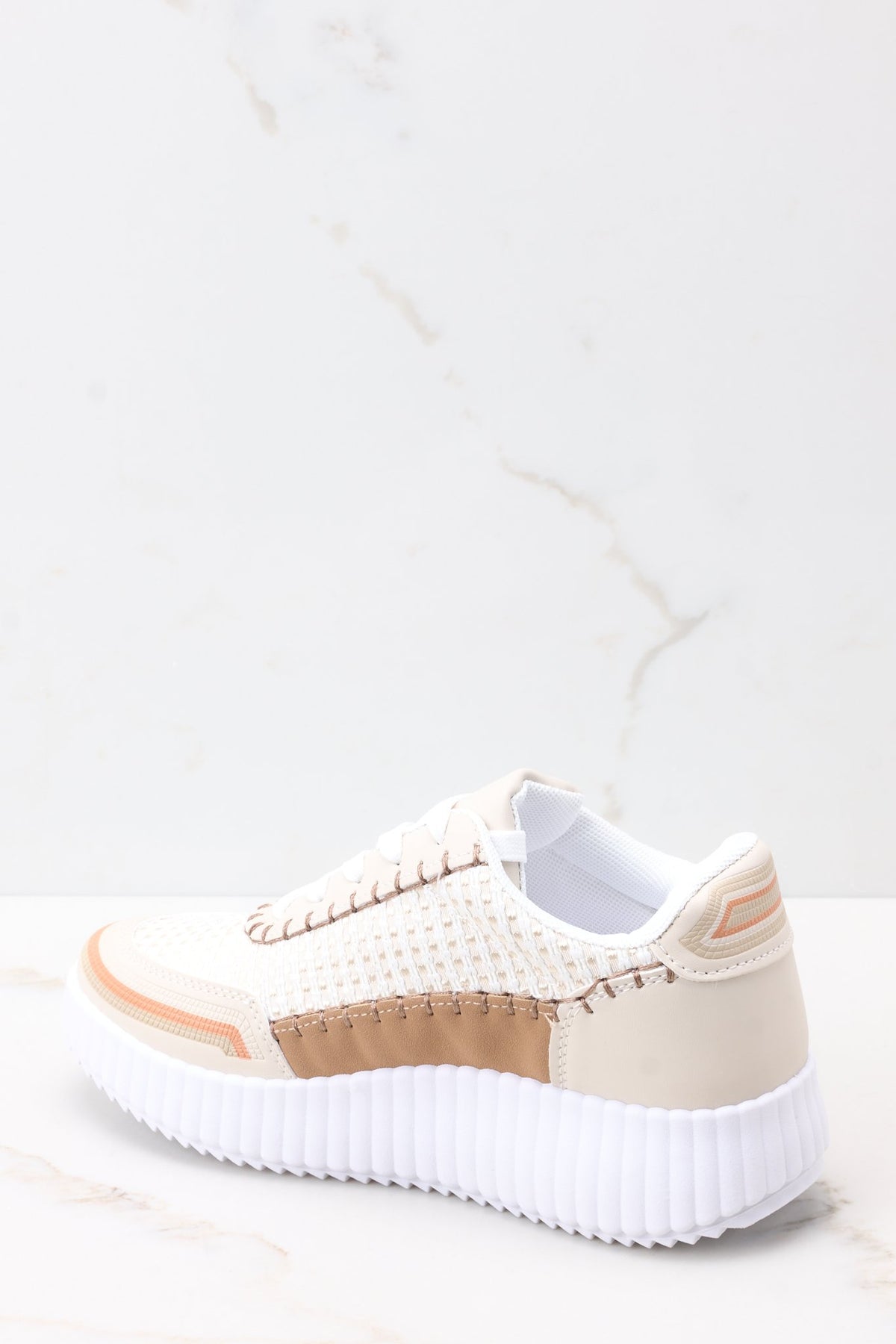 Cute Beige Platform Sneakers - Shoes | Red Dress