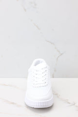 Cute White Platform Sneakers - Shoes | Red Dress