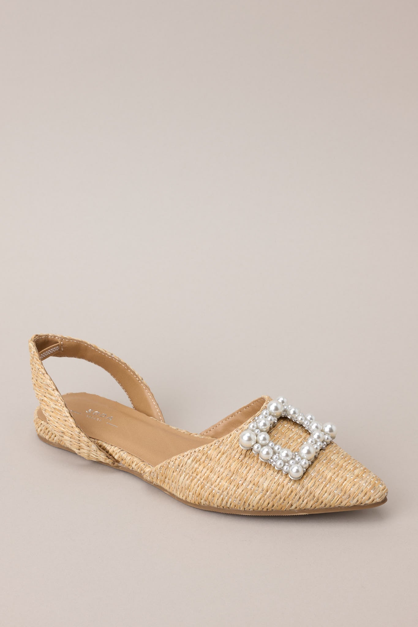 Raffia Pearl Flats - All Shoes | Red Dress