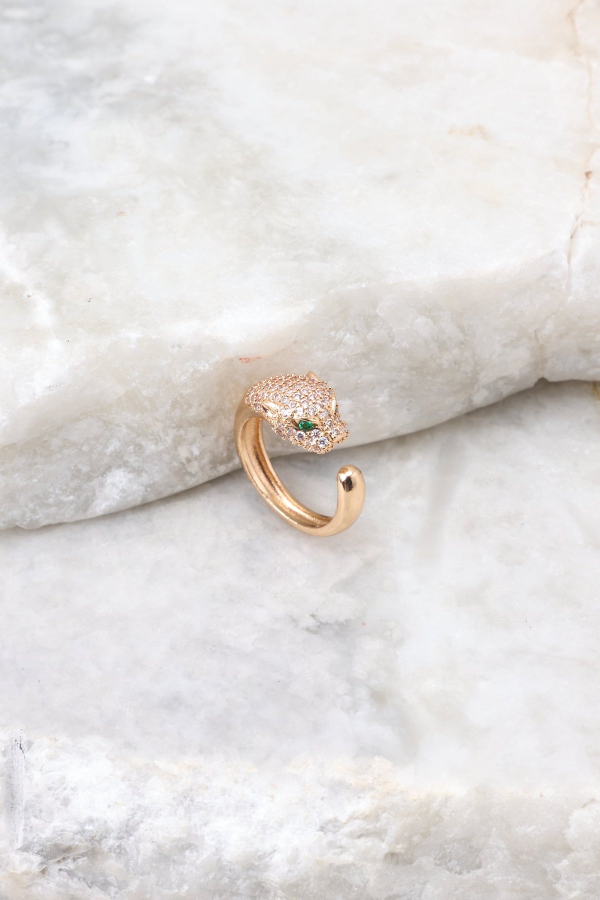 Chic Gold Rhinestone Ring - Jewelry | Red Dress