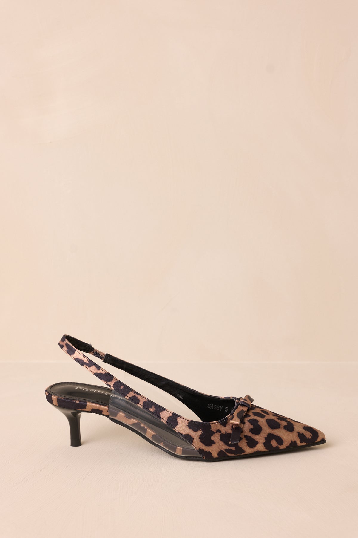 Leopard Print Slingback Kitten Heels - All Shoes | Red Dress