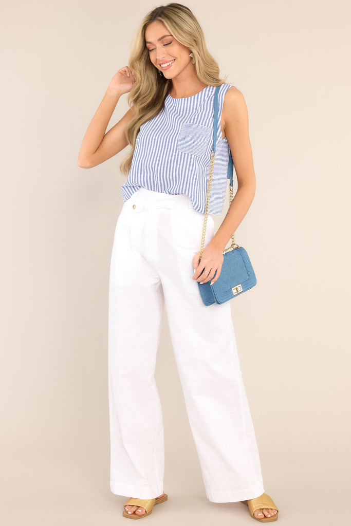 Blue Striped Tank - All Tops | Red Dress