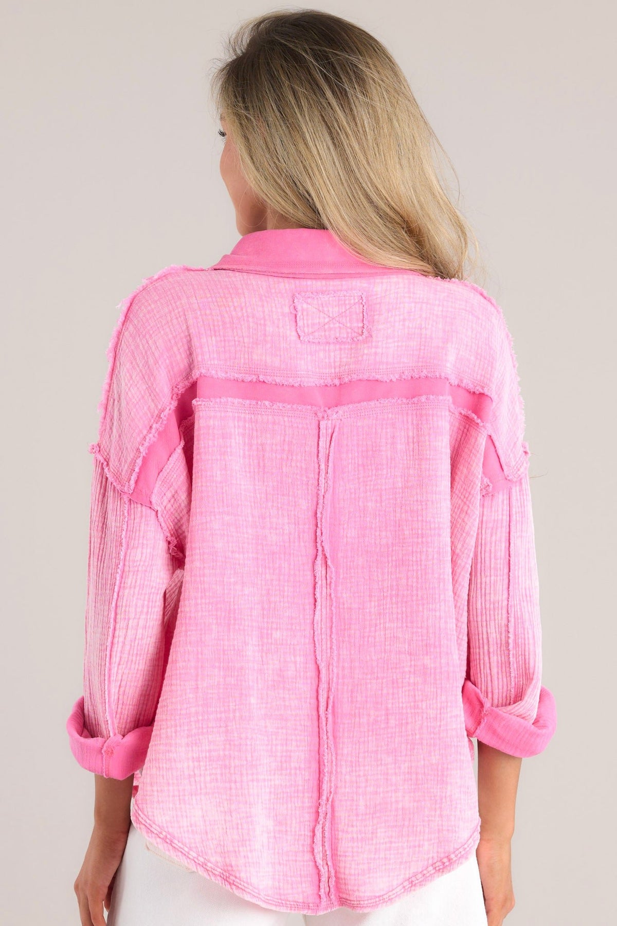 Lightweight Pink Button Front Top - All Tops | Red Dress