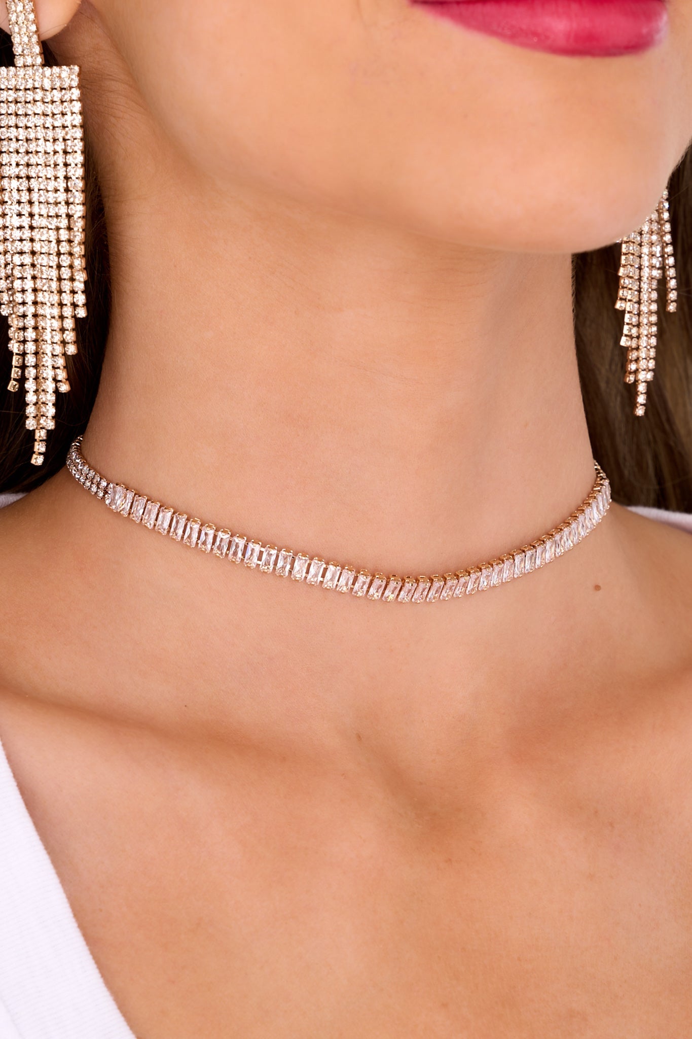 Shiny Gold Necklace - All Jewelry | Red Dress