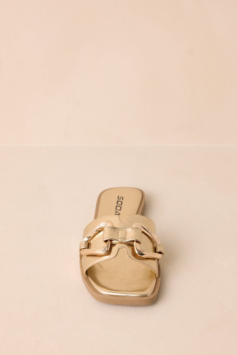 Metallic Gold Sandals - All Shoes | Red Dress