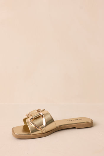 Metallic Gold Sandals - All Shoes | Red Dress