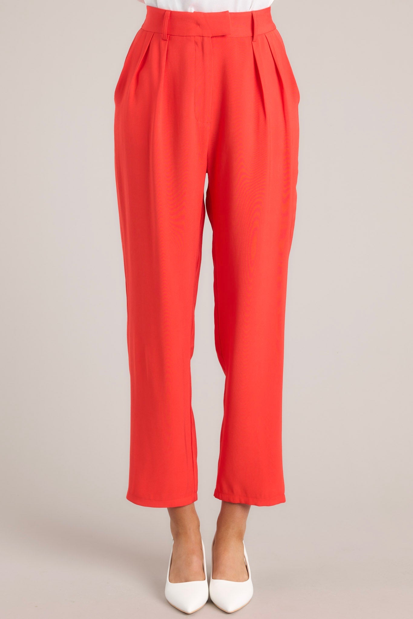 Office Appropriate Tomato Red Pants - All Pants | Red Dress