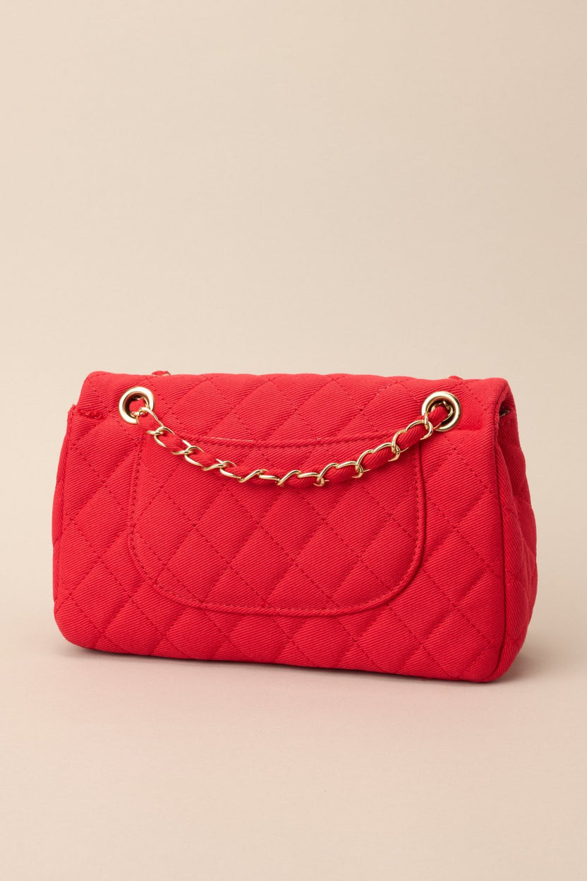 Red Multi-use Chain Strap Handbag - All Accessories | Red Dress