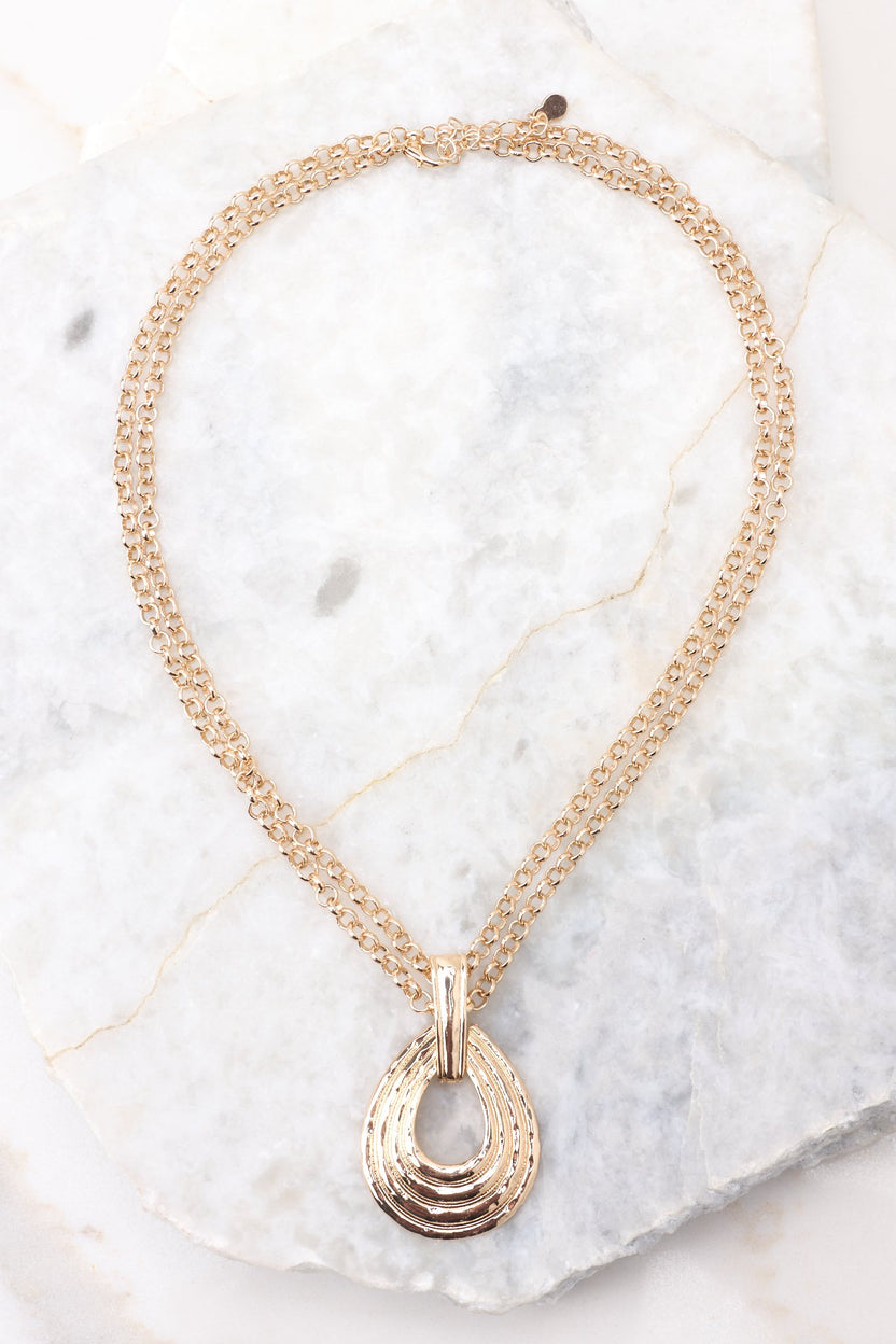 Stylish Gold Necklace - All Necklaces | Red Dress