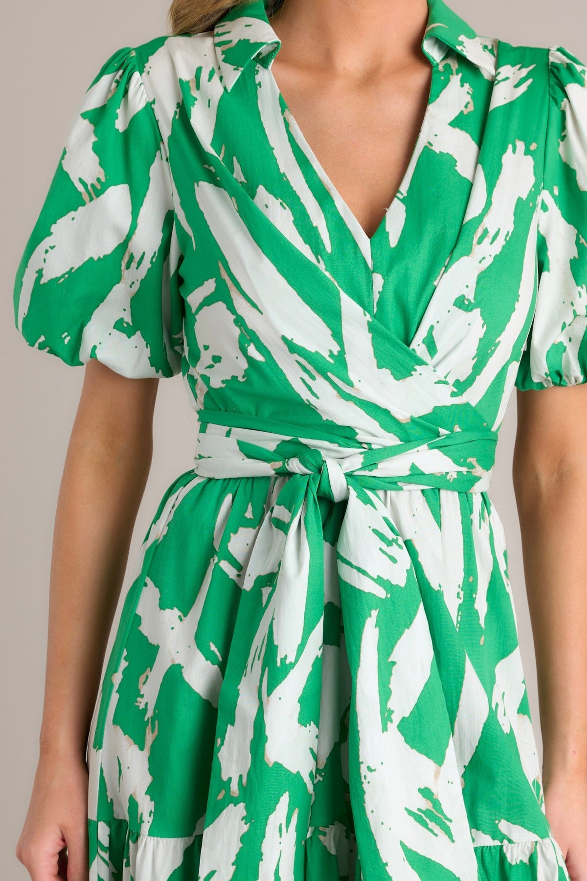 Kelly Green Abstract Print Maxi Dress - All Dresses | Red Dress