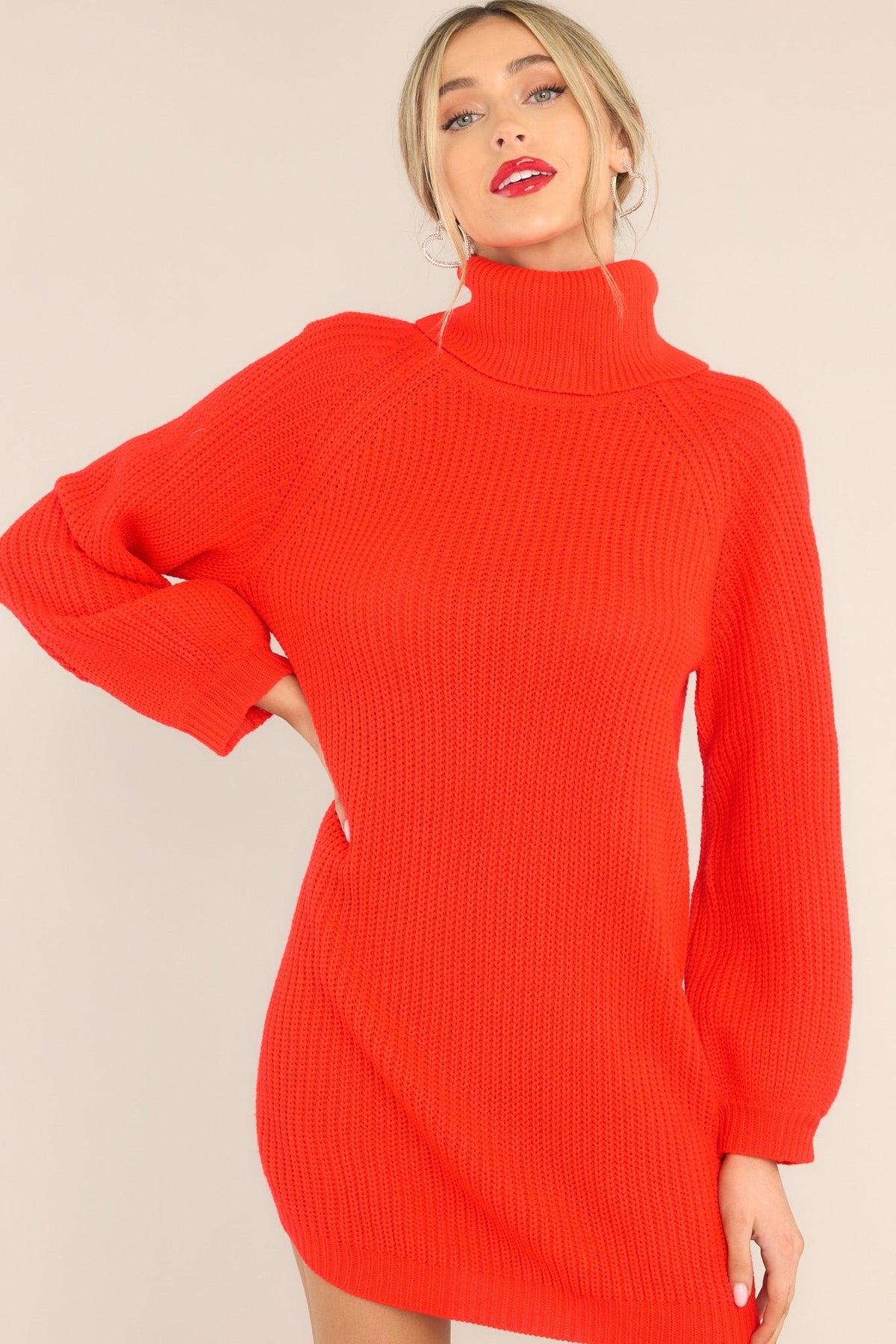 Adorable Red Sweater Dress - Keep Me Cozy | Red Dress
