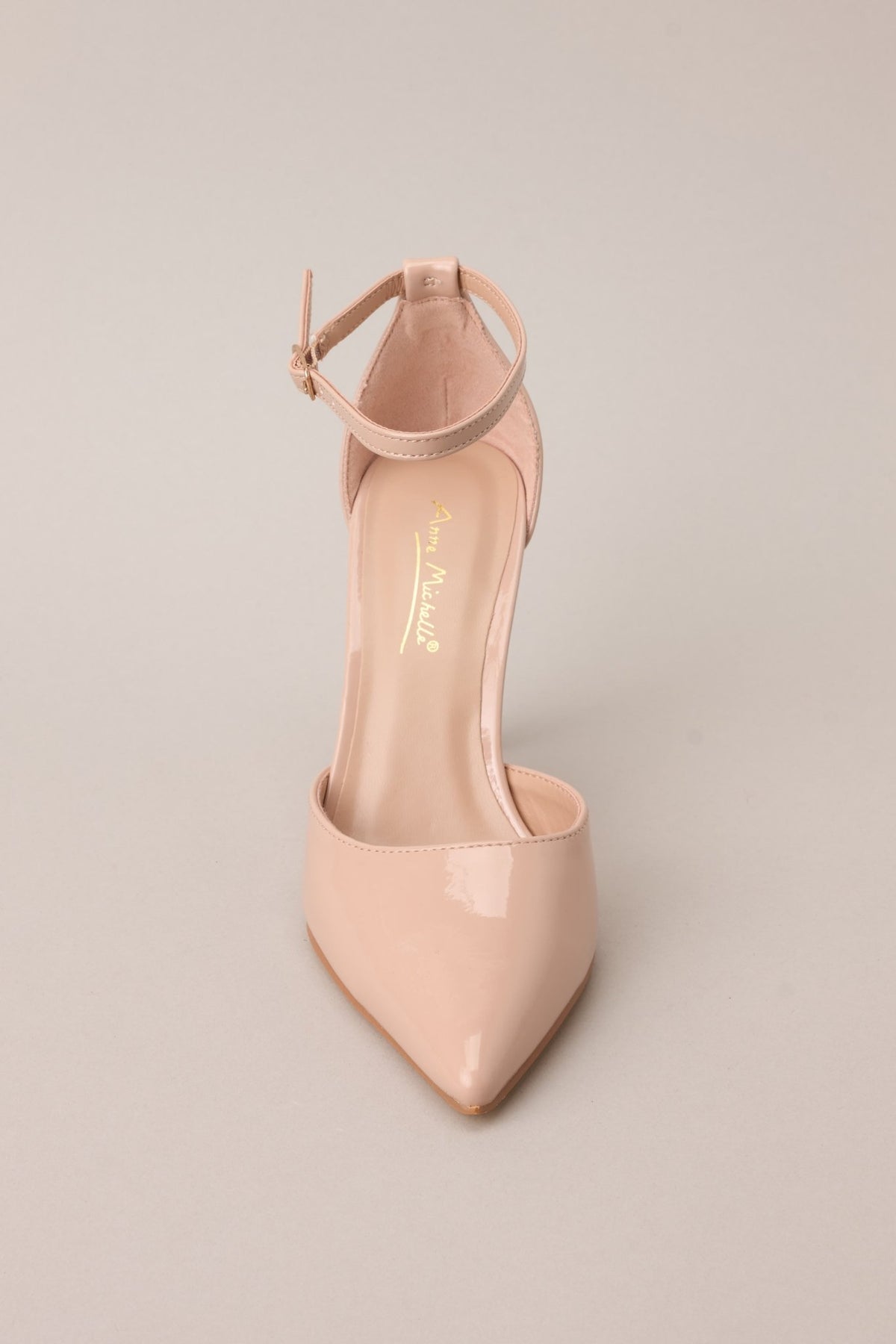 Beige Pointed Toe High Heels - Ankle Strap Heels | Red Dress