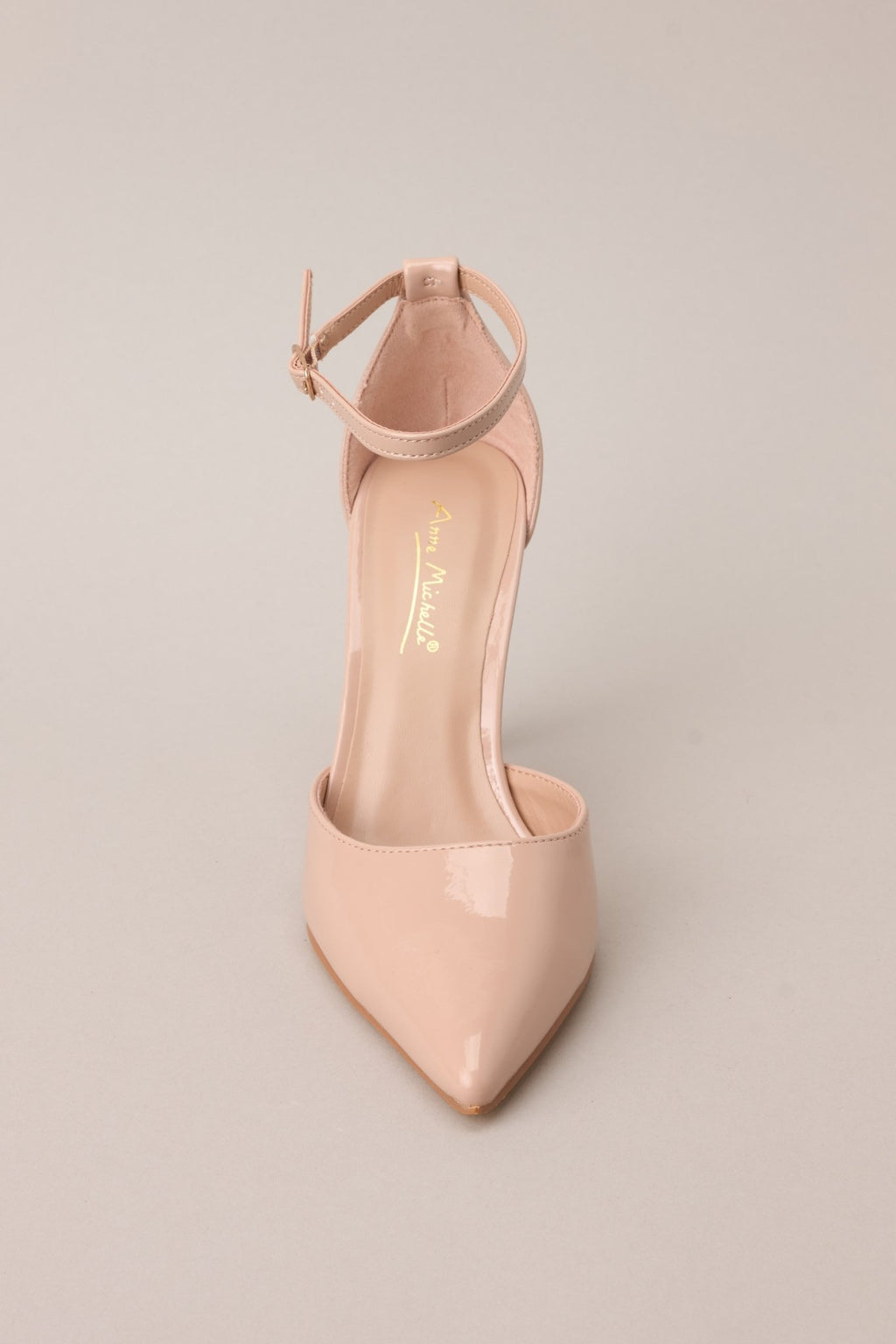 Beige Pointed Toe High Heels - Ankle Strap Heels | Red Dress
