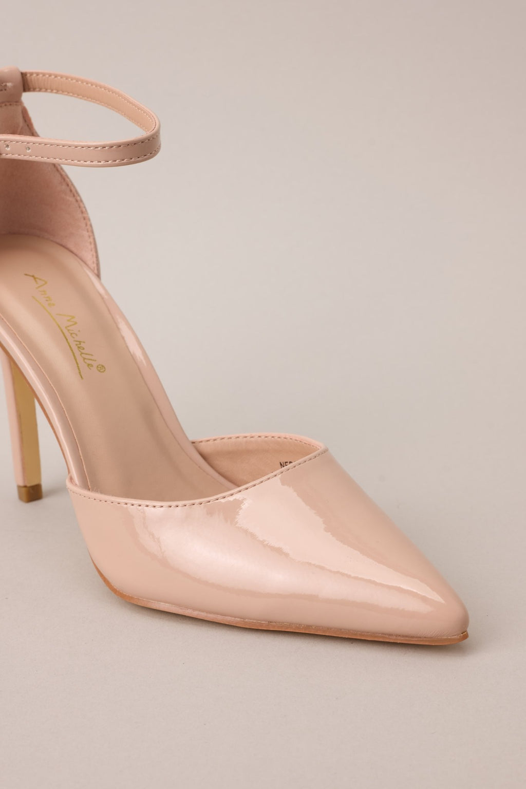 Beige Pointed Toe High Heels - Ankle Strap Heels | Red Dress