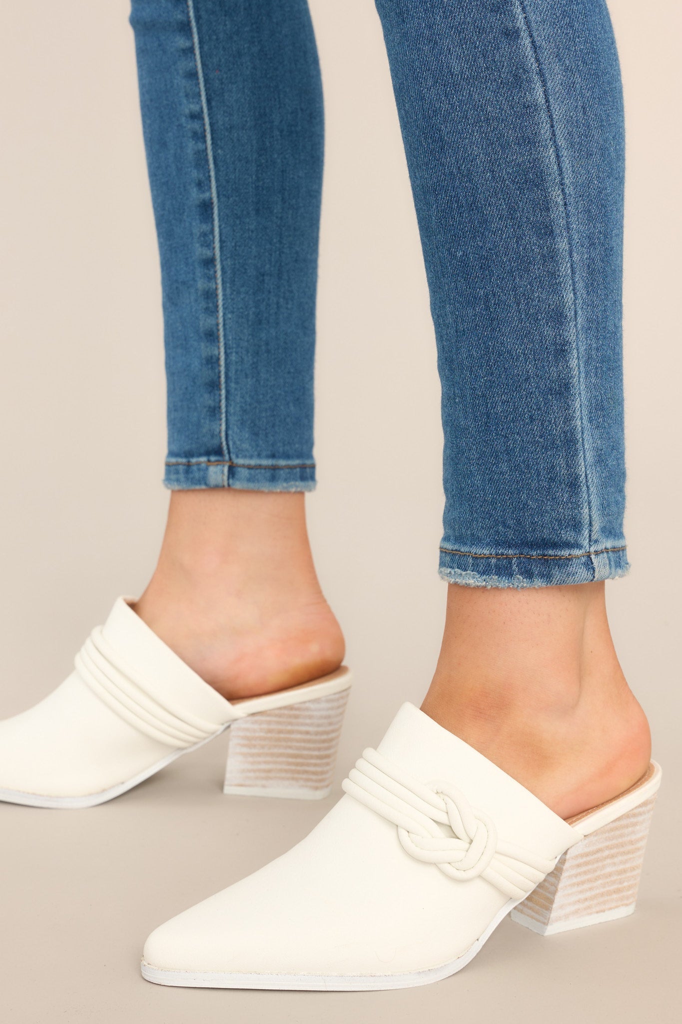 Classic White High Heel Mule - All Shoes | Red Dress