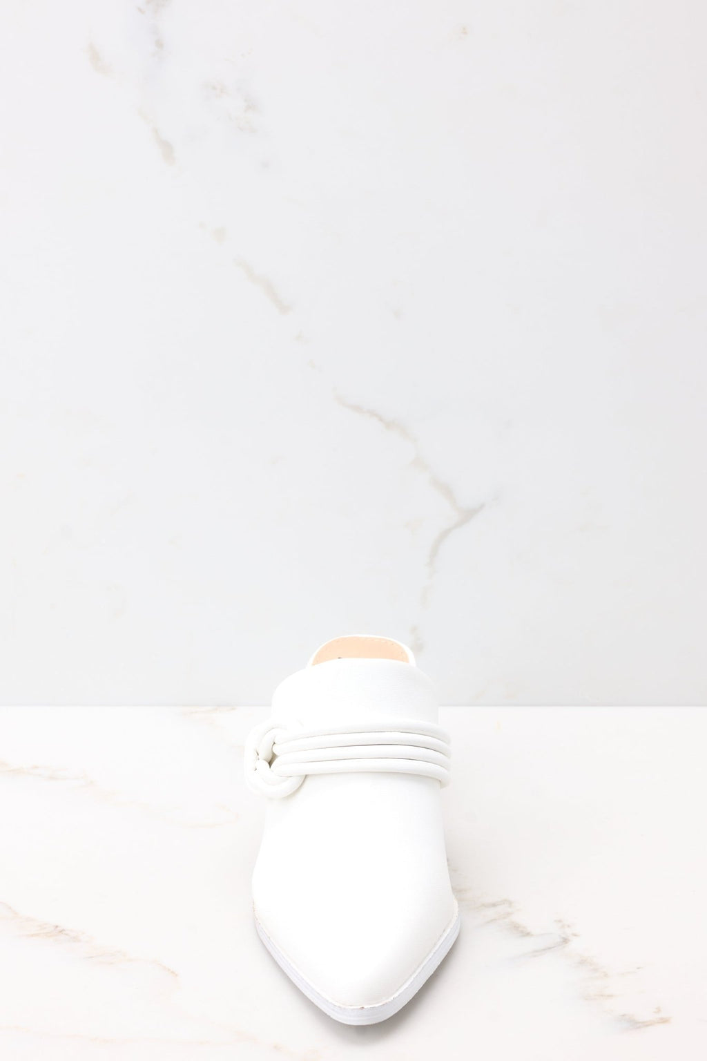 Classic White High Heel Mule - All Shoes | Red Dress