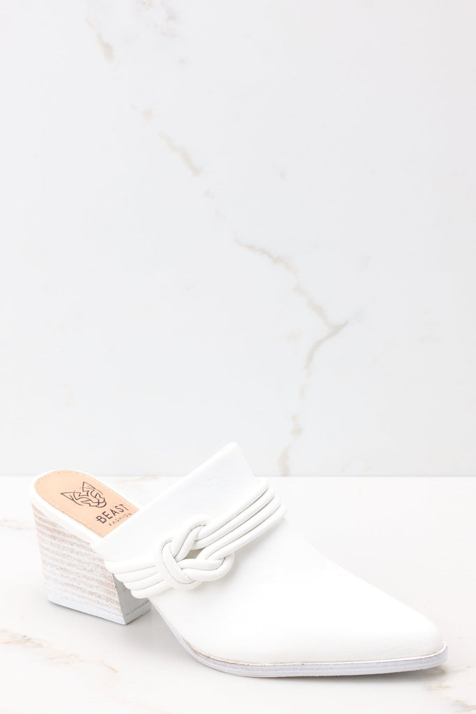 Classic White High Heel Mule - All Shoes | Red Dress