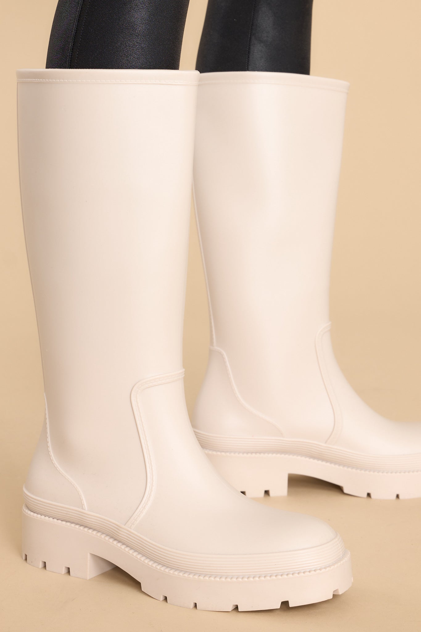 Stylish Ivory Rain Boots - All Shoes | Red Dress