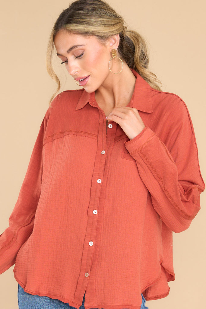 Comfortable Ginger Top - Shirts & Blouses | Red Dress